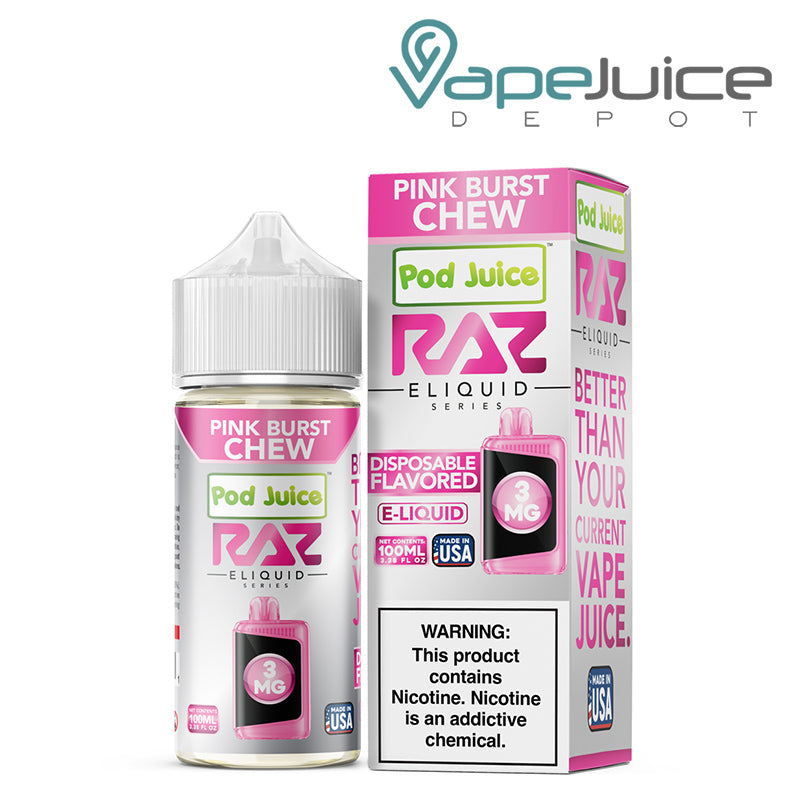 Pink Burst Chew Pod Juice x Raz TFN 100ml $11.99